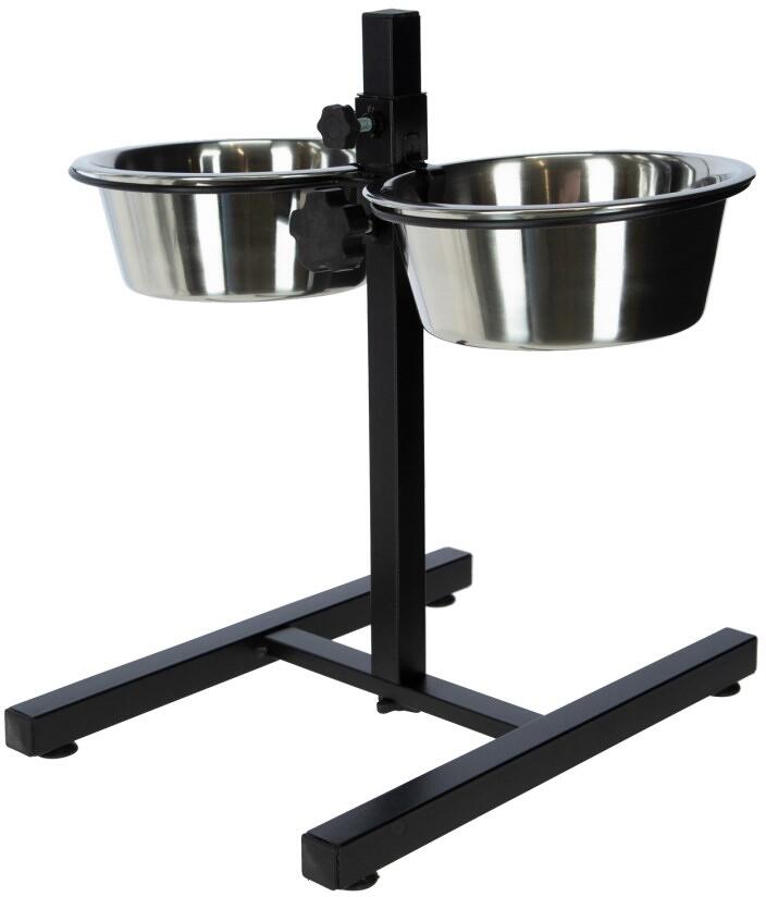 KERBL Pet Futterbar, höhenverstellbar, schwarz, 2x2800ml PetPoint Charly